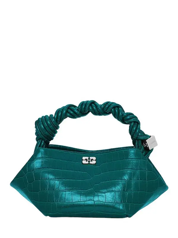 GANNI Bou Mini Croco Embossed Handbag - Pineneedle