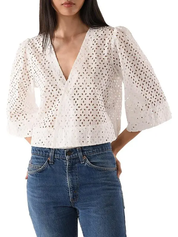 CISSA Eyelet Shirt - Natural Eyelet