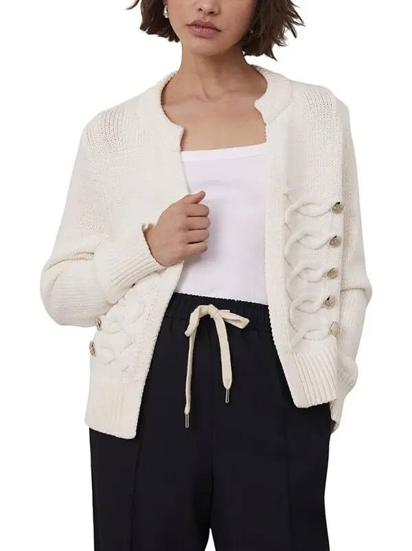 Mint Velvet Military Knit Jacket - Ivory