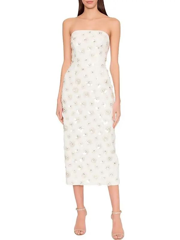 MILLY Kait Fleur Paillette Dress - White
