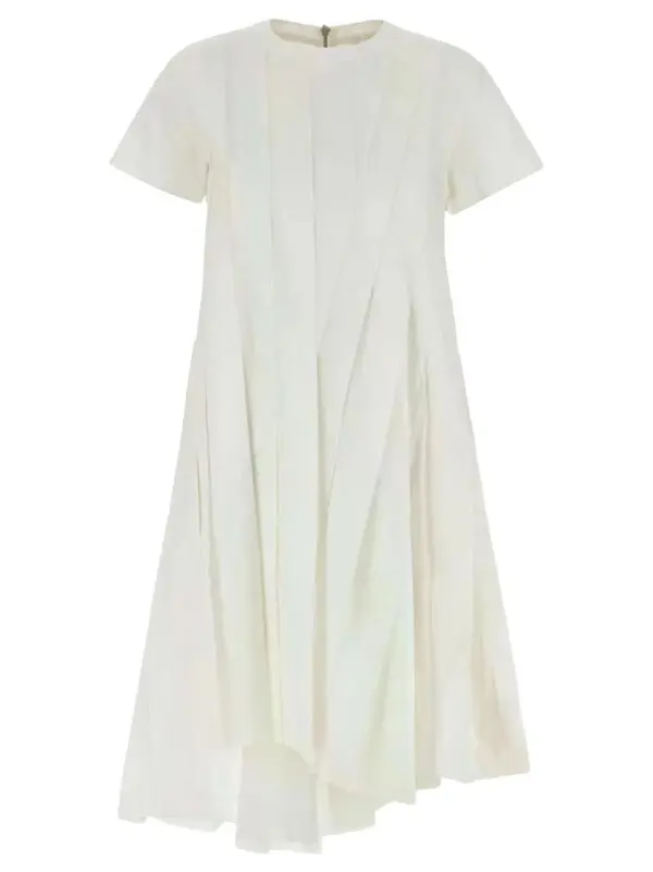 Sacai Pleated Panel Dress - White