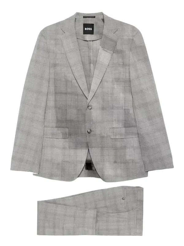 BOSS Checked Suit - Grey