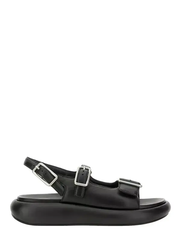 Ash Buckle-detail Platform Sandals - Black