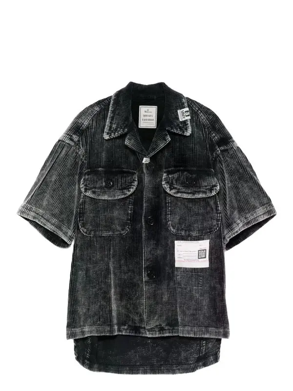 Mihara Yasuhiro Corduroy Patch-pocket Shirt - Black