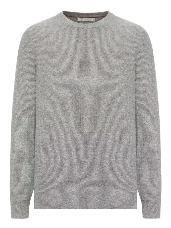 Brunello Cucinelli Ribbed Cashmere Sweater - Grey