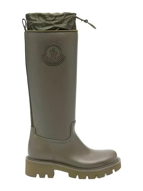 Moncler Logo Rain Boots - Green