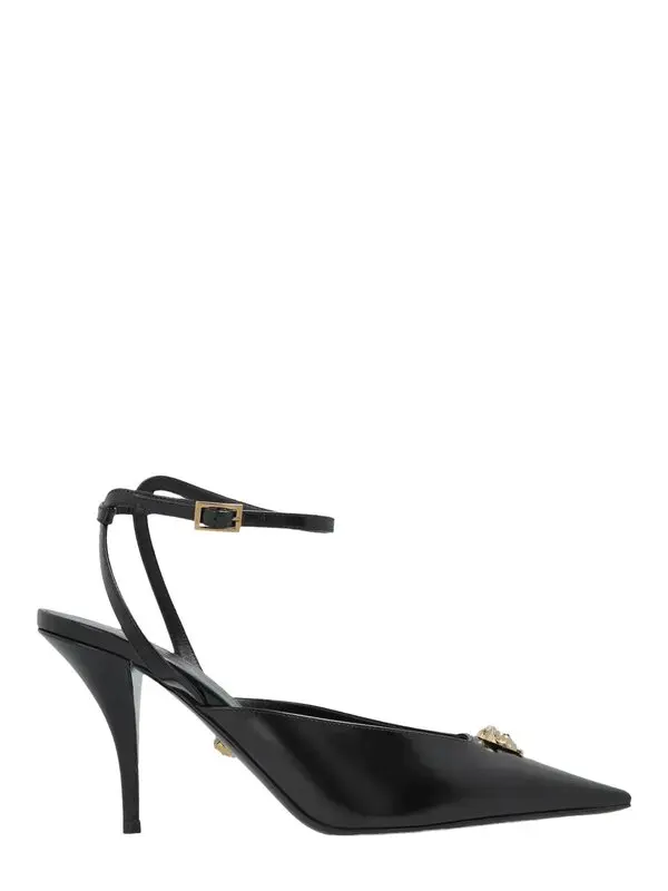 Versace 85mm Medusa-embellished Pointed-toe Pumps - Black
