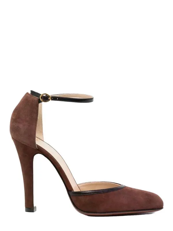Valentino Garavani 100mm Ankle-strap Heeled Pumps - Brown
