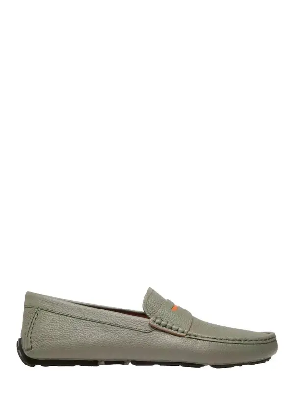 Bally Grained Leather Saddle-strap Loafers - Green