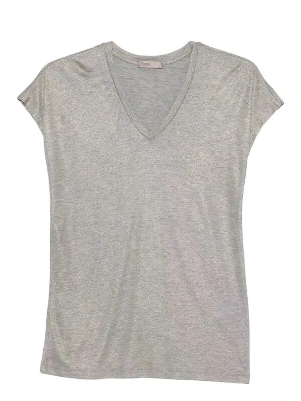Herno Metallic V-neck T-shirt - Neutrals