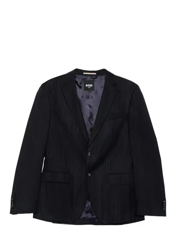 BOSS Pinstripe Wool Suit - Blue