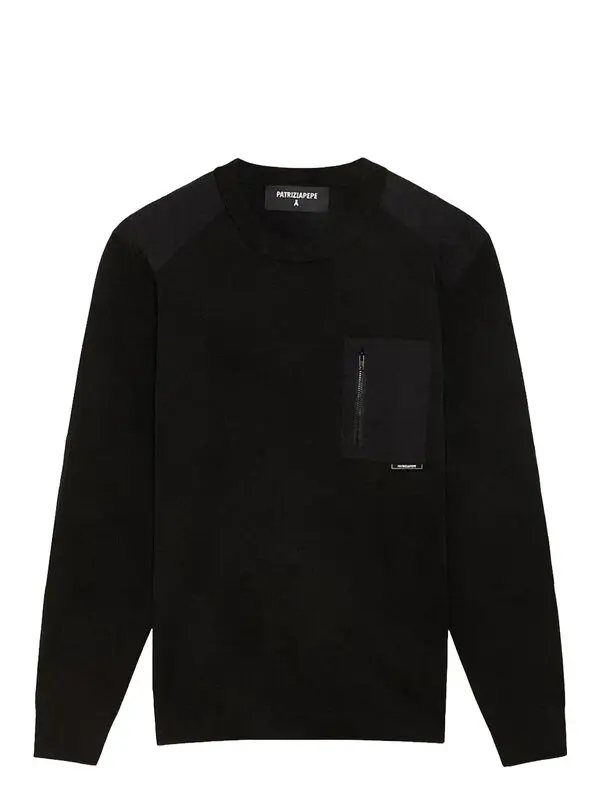 Patrizia Pepe Pocket-patch Sweater - Black