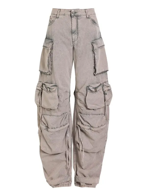 Attico Cotton Cargo Trousers - Grey