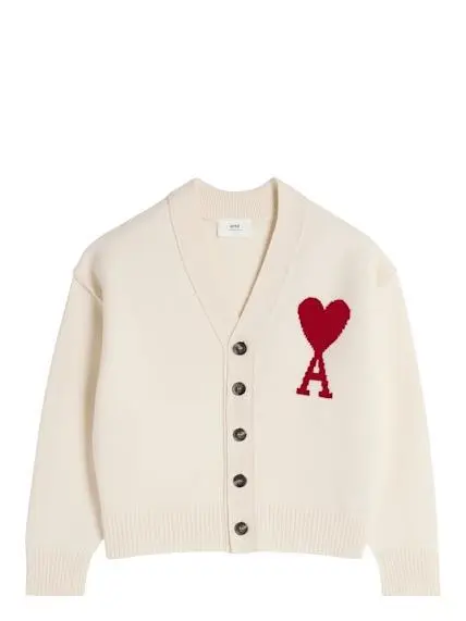 Ami De Coeur Cardigan - Off White/red