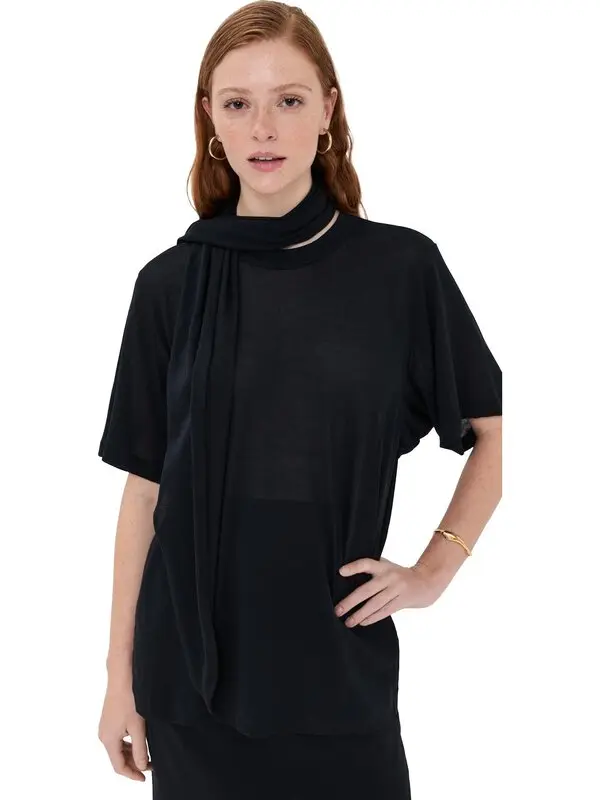 Bite Studios Ludo Sheer Cotton Crepe Tee - Black