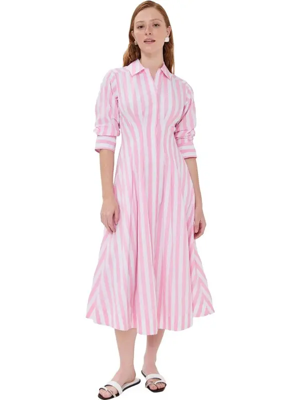 Simkhai Jazz Pintuck Midi Dress - Sorbet Stripe