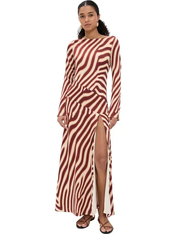 SEVEN WONDERS Montie Zebra Print Maxi Dress - Montie Choc