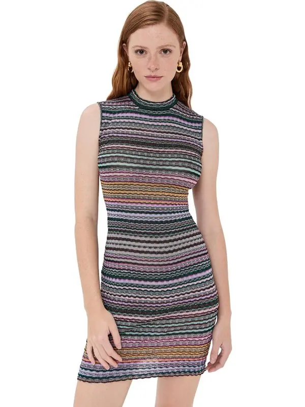 Missoni Sleeveless Mini Dress - Multicolor Yellow/pink/blue