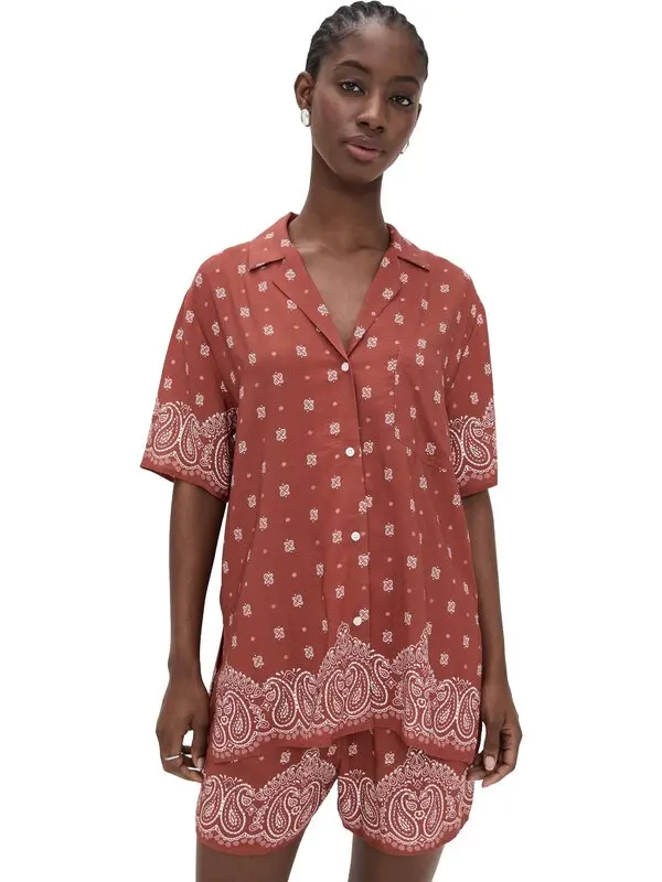 WAYF Breeze Short Sleeve Top - Terracotta Bandana