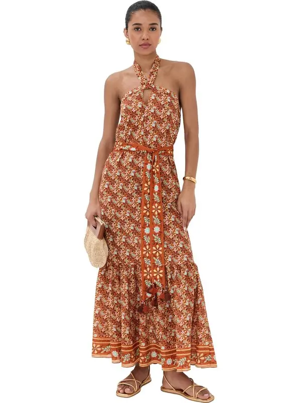 Figue Nylah Maxi Dress - Bohemian Floral Burnt Sienna