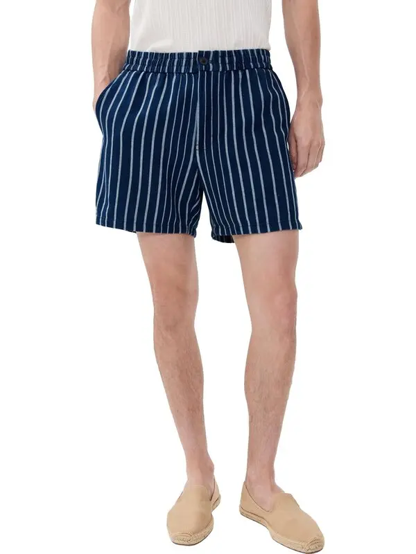 Madewell Everywear Stripe Canvas Shorts - Indigo