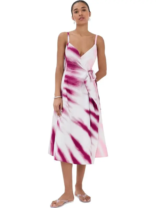 Rosie Assoulin That's A Wrap! Midi Dress - Tie-dye