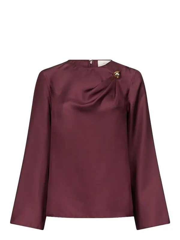 Loulou De Saison Azae Draped Blouse - Red