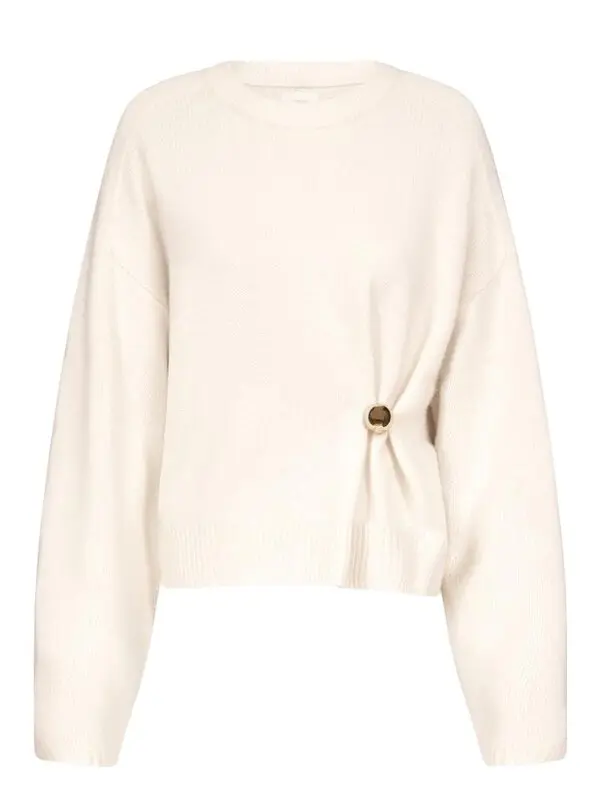 Loulou De Saison Bill Draped Cashmere Sweater - White