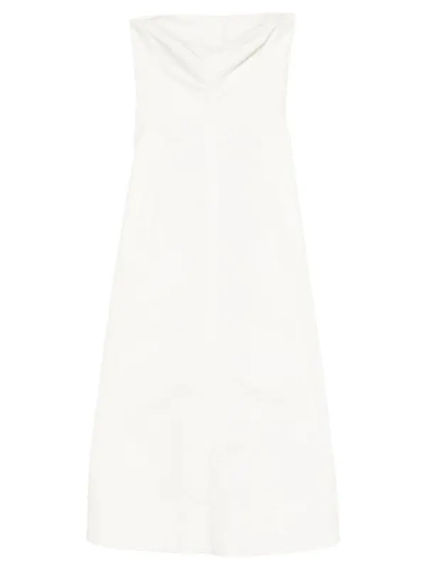 ST. AGNI Strapless Midi Dress - White