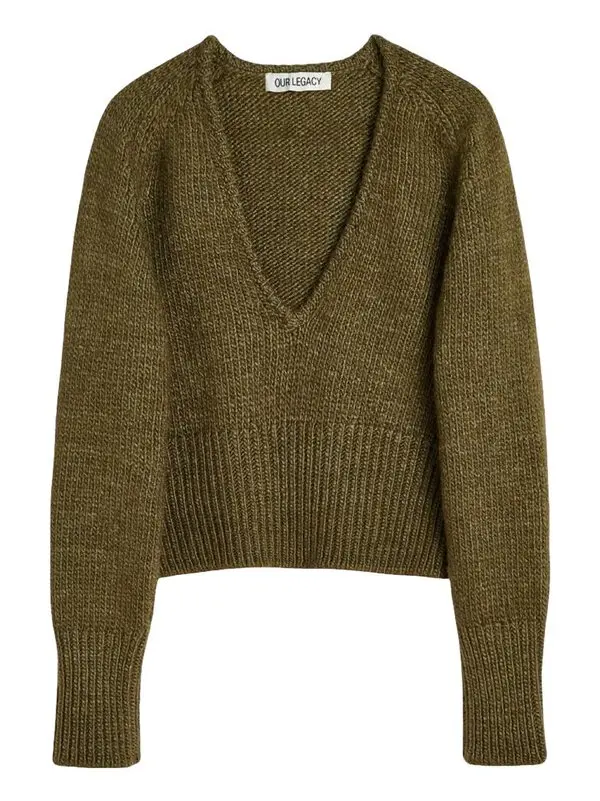 Our Legacy Silk Sharp V-neck Knitwear - Green