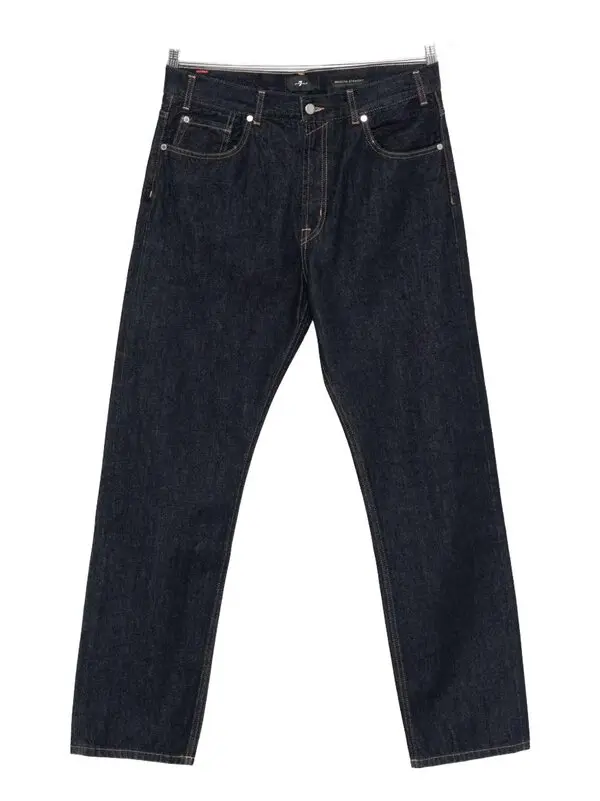 7 For All Mankind Cotton Straight Fit Jeans - Blue