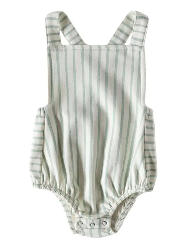 PEHR Crisscross Organic Cotton Bodysuit - Stripes Away Sea