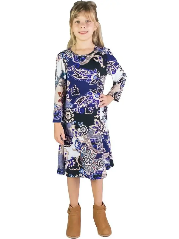 24SEVENKID Paisley Print Tunic Dress - Blue Multi