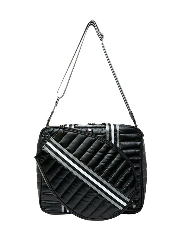 THINK ROYLN Champion Quilted Tennis Bag Set - Pearl Black