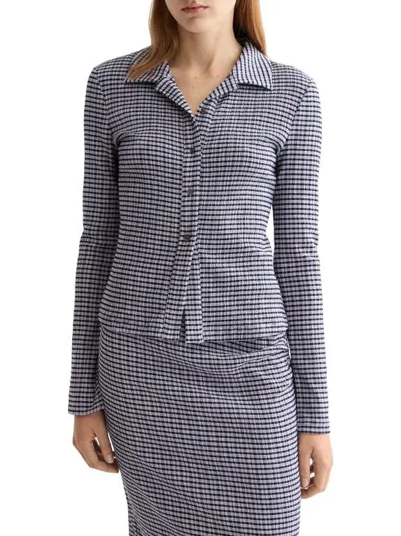 Scotch & Soda Textured Gingham Button-up Shirt - Sky Captain/languid Lavender