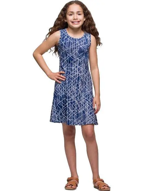 24SEVENKID Sleeveless Pockets Dress - Blue Multi