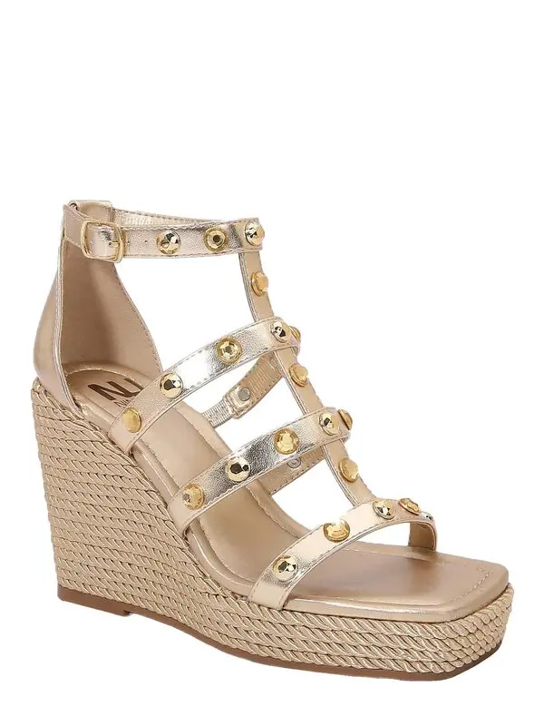 NINETY UNION Jewel Multi Strap Wedge Sandal - Gold
