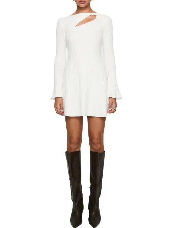 Princess Polly Terraces Long Sleeve Mini Dress - White