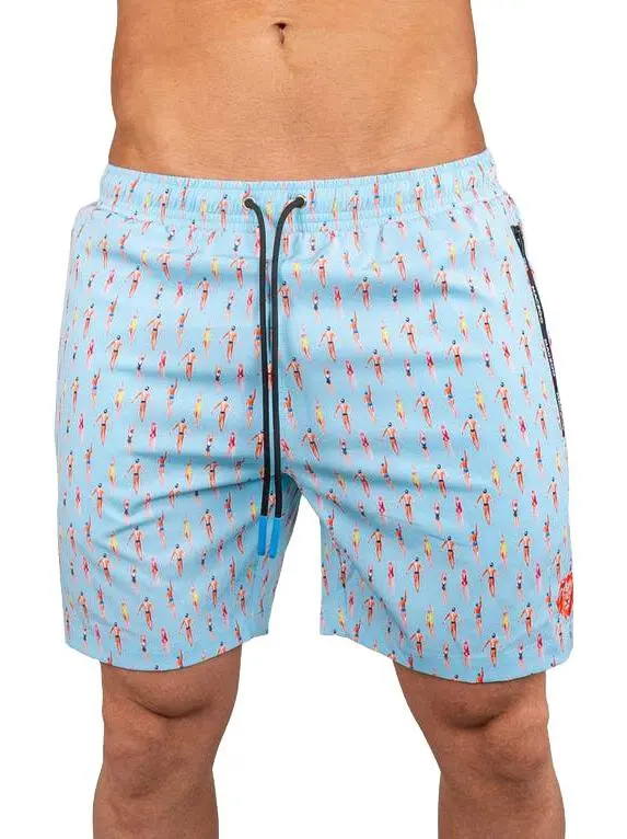 MACEOO Printed Swim Trunks - Blue