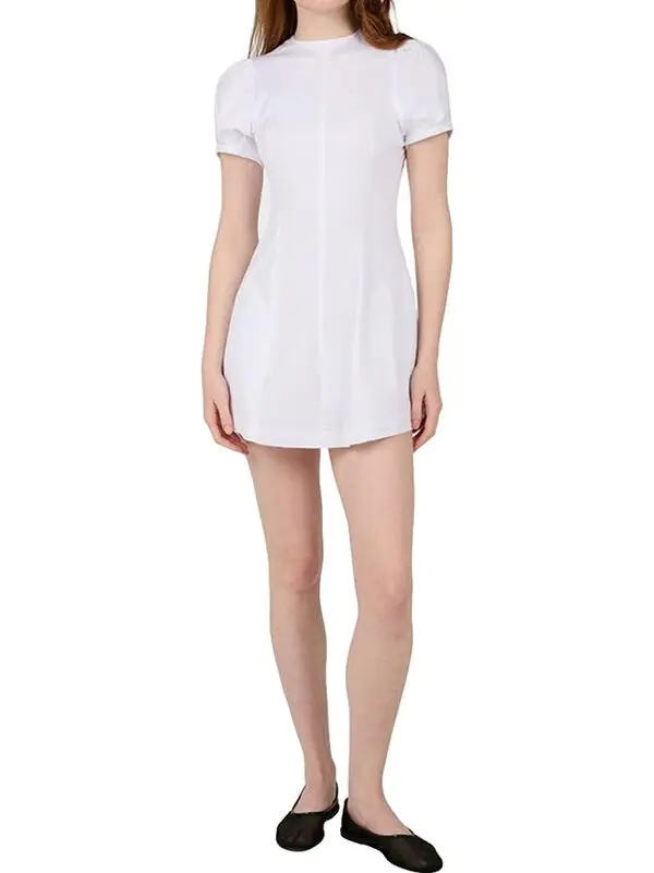 WeWoreWhat Puff Sleeve Peplum Mini Dress - White