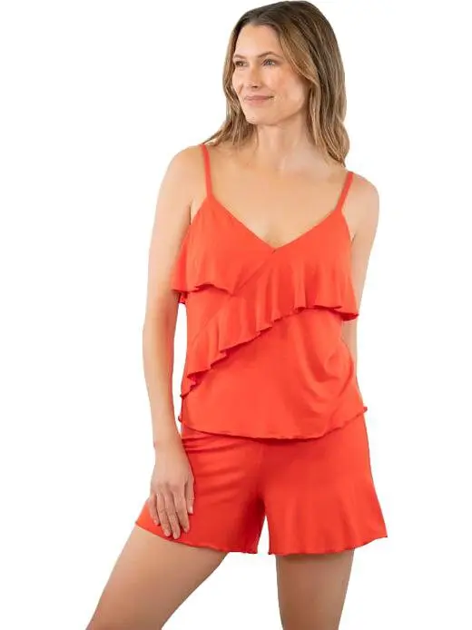 JJWINKS Frill Seeker Lounge & Sleep Top - Poppy