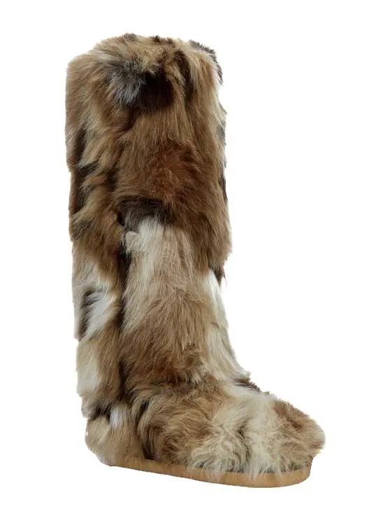 AZALEA WANG Fennec Faux Fur Over-the-knee Boots - Brown
