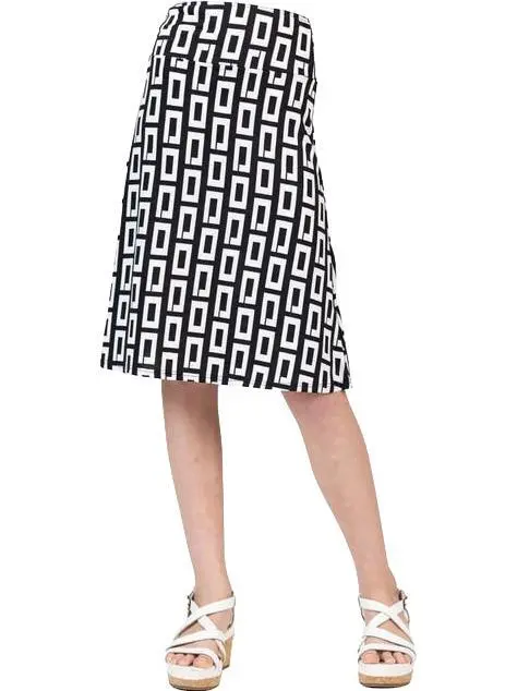 24SEVENKID Geometric-print Knee-length Skirt - Black Multi