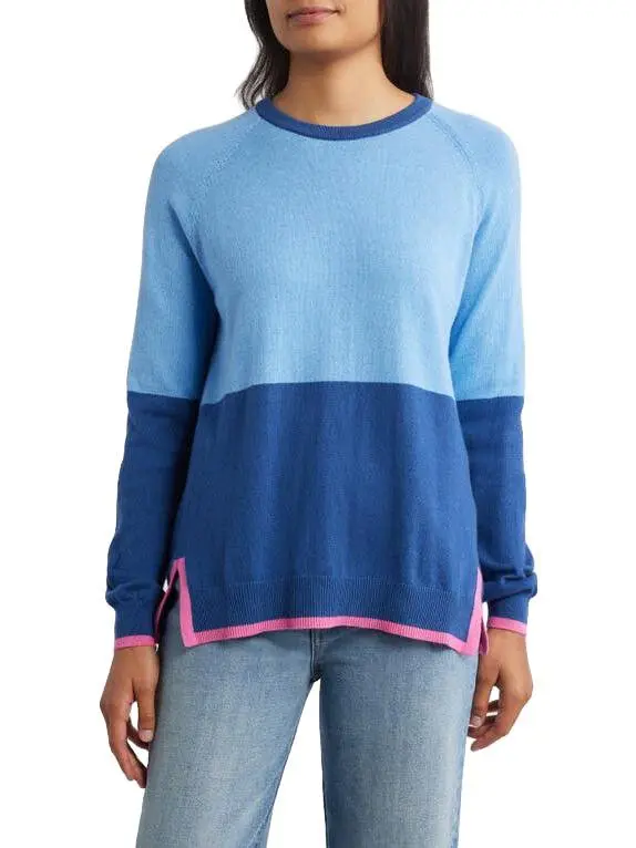 HATLEY Olivia Colorblock Tipped Sweater - Blue