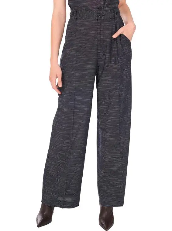 1.State Striped High-waist Wide-leg Pants - Rich Black