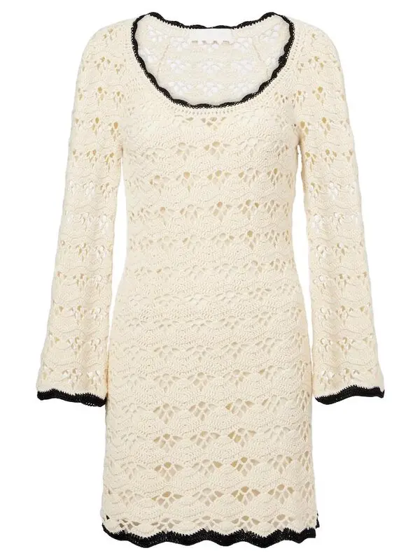 Zimmermann Rhiannon Pointelle Cotton Minidress - White