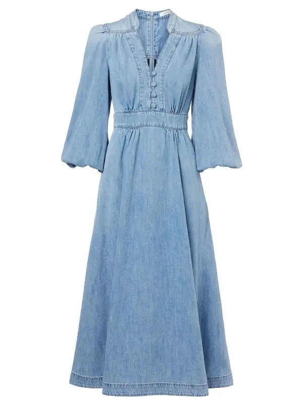 Zimmermann Lucky Denim Midi Dress - Blue