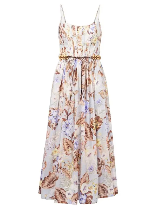 Zimmermann Rhiannon Floral Cotton Bustier Dress - Multicoloured