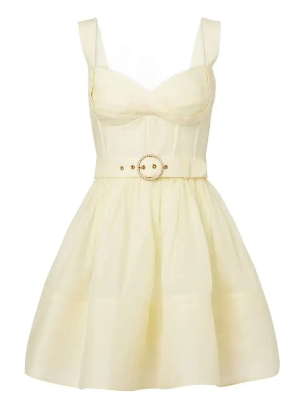Zimmermann Dawning Linen And Silk Minidress - Yellow