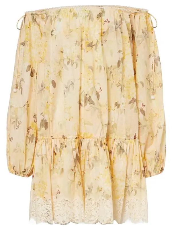 Zimmermann Floral Semi-sheer Cotton Minidress - Multicoloured